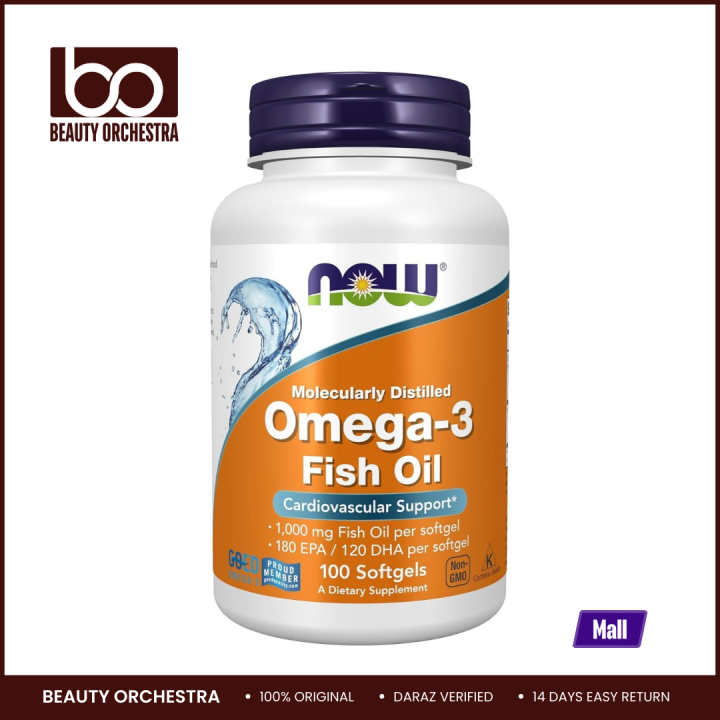 NOW Omega-3 Fish Oil - 100 Softgels (Best Omega 3 supplement from USA ...