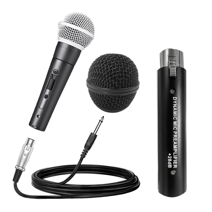 For DM1 Dynamic Mic Preamplifier+SM58SK Microphone+Mic Grille 28DB Gain ...