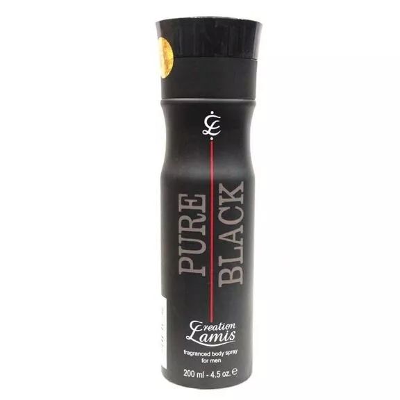 Lamis Creation Pure Black Body Spray for Men 200ml | Daraz.com.bd