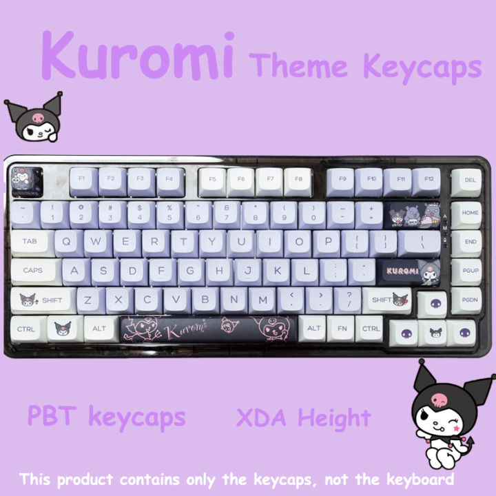 Sanrio Anime Kawaii Kuromi Keycaps Cartoon Style Mechanical Keyboard ...
