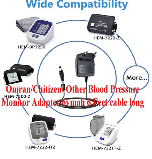 Adapter 6v 600mah For Blood Pressure Monitor/BP Machine Adapter with 6 ...