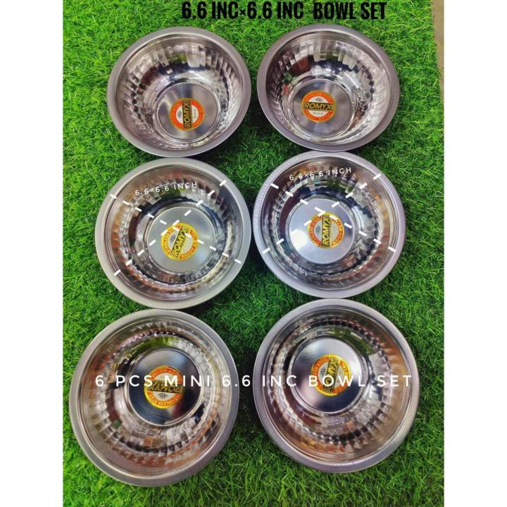 6 pcs Mini bowl set 6.6 Inch× 6.6 Inch Long Stainless steel | Daraz.com.bd