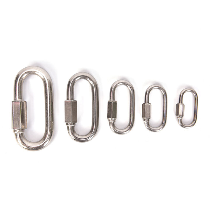 Stainless Steel Screw Lock Climbing Gear Carabiner Quick Links Safety ...