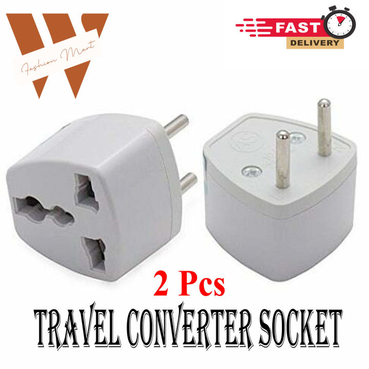 Travel Converter Socket 2 pin to 3 pin Universal Adapter Converter ...