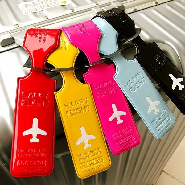 1pc PVC Strip Luggage Tag Creative Anti-loss Name Tag Phone Number ...