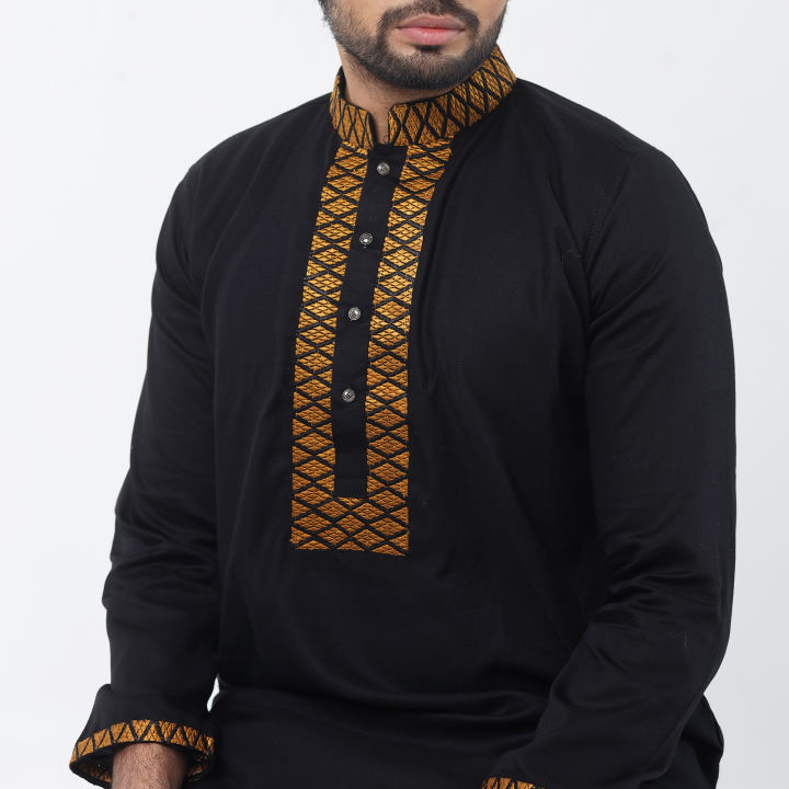New Stylish Fashionabel Men'S Premium Embroidery Work Panjabi ...