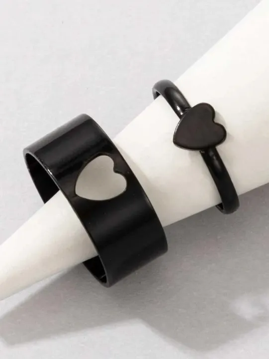 2pcs set Simple Open Rings Set Love Couple Rings | Daraz.com.bd