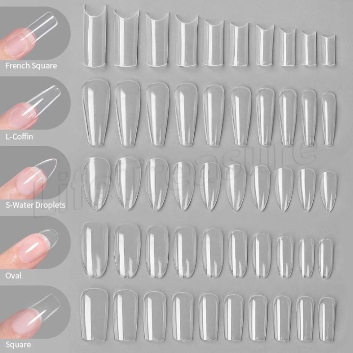 24 Pieces/Set No Engraving Strong Toughness Nail Patch Transparent Ultra-thin Manicure Piece ...