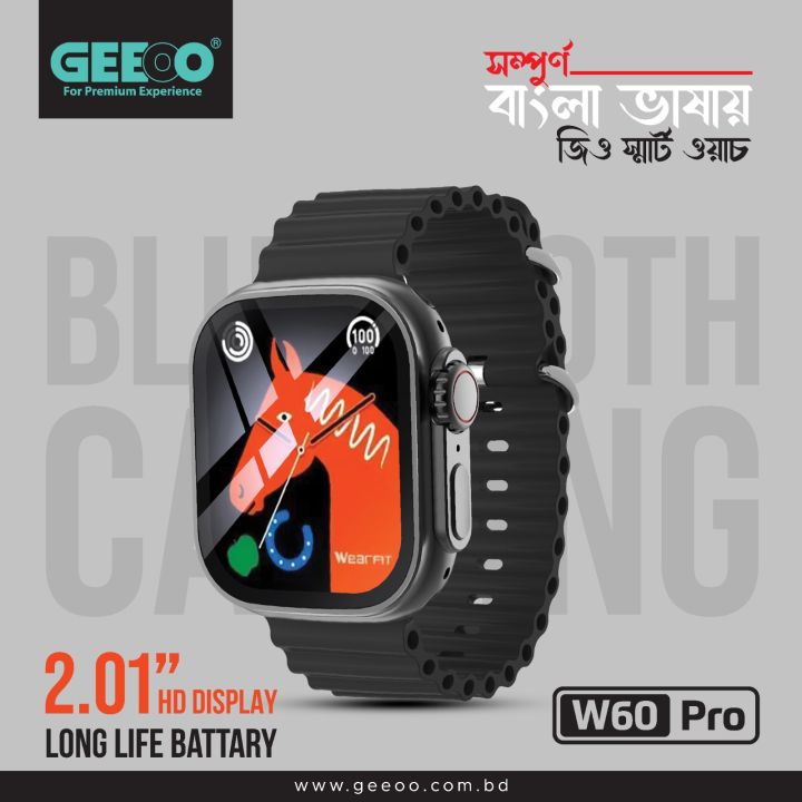 GEEOO W60 PRO Bluetooth Calling Smart Watch | Daraz.com.bd