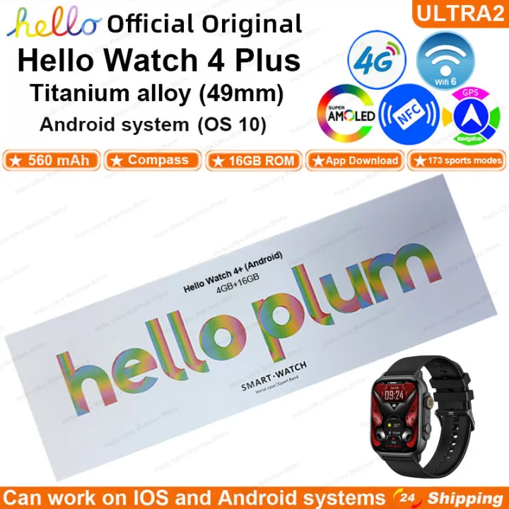 New Original Hello Watch 4 Plus (Hello 3 PLUS Upgrade) ULTRA Smartwatch 49mm AMOLED 16G ROM NFC ...