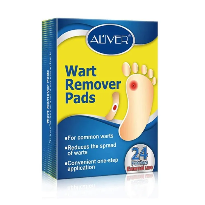 ALIVER 24 Count (Pack Of 1) Pads Wart Removal Pads, Common And Plantar ...