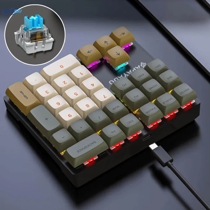 33 Keys Wired Numeric Keypad PBT Keycaps Compact Type C Number Pad Easy ...