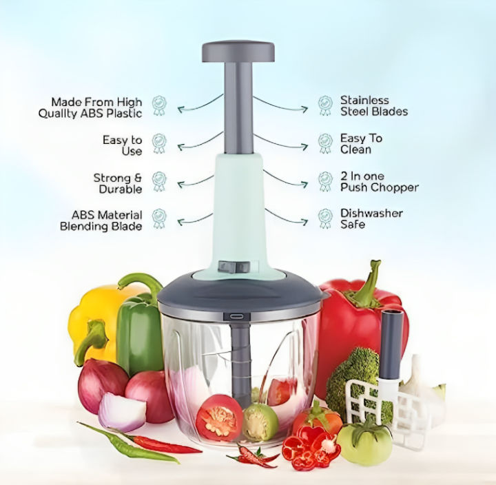Push Chopper for Kitchen Vegetables & Fruits | Multipurpose Hand Press ...