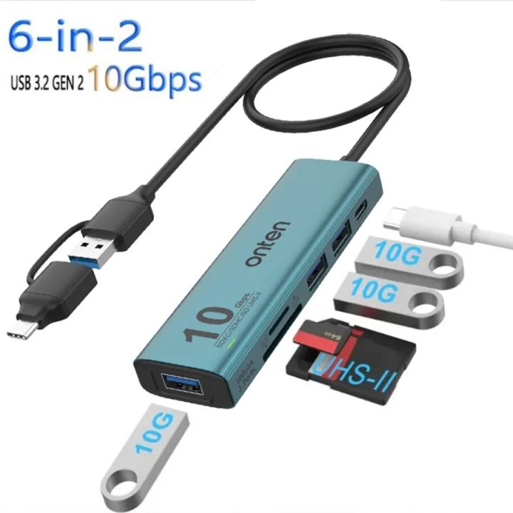 USB C HUB 10Gbps USB 3.2 GEN 2 Type C HUB For Windows MacOS Linux with ...