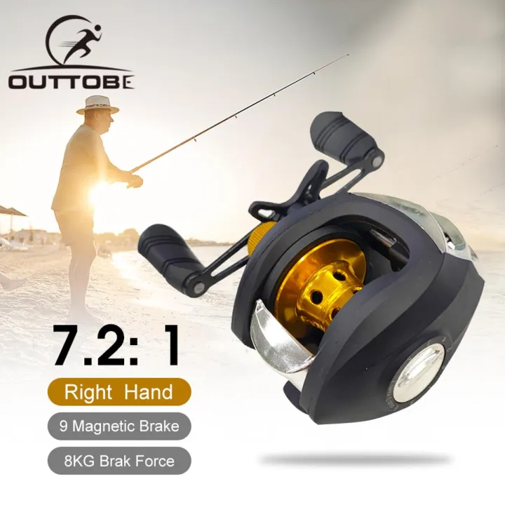 Outtobe Water Drop Wheel Metal Baitcasting Fishing Reel High Speed 7.2 ...
