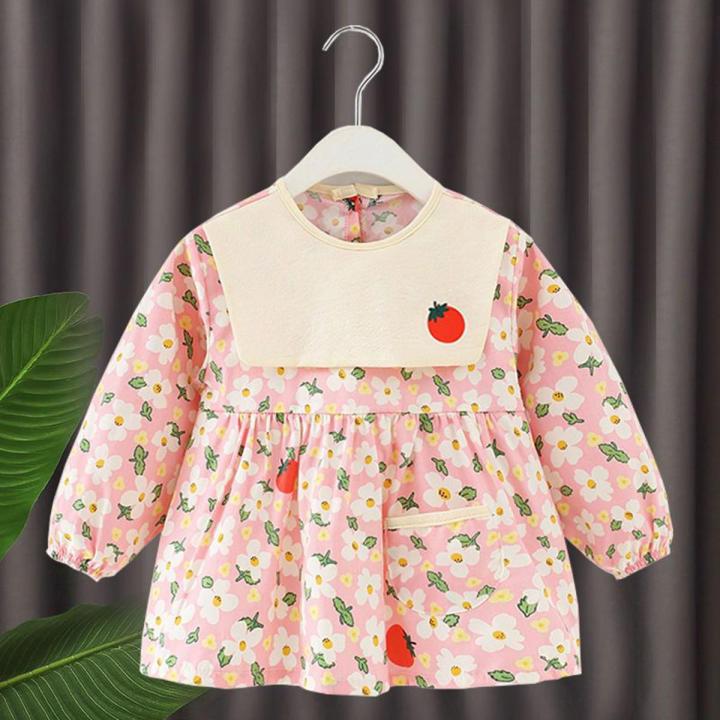 Children's Gown Baby Girl Eating Bib Girl Pure Cotton Water and Dirt ...