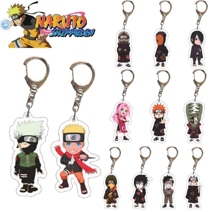 【Toy life hall】Anime Keychains Sasuke Uzumaki Figure Acrylic Pendants ...
