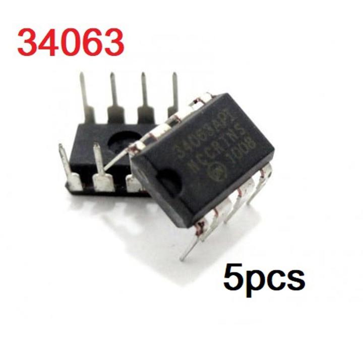 5Pcs- MC34063 MC34063 34063 Voltage Regulators Switching Regulator DC-DC Converter DIP 8 Pin ...