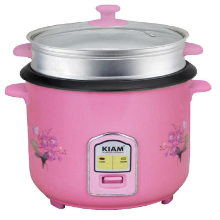 Kiam Rice Cooker & Curry Cooker 1.8LStraight (Glass lid)Full Body Pink ...