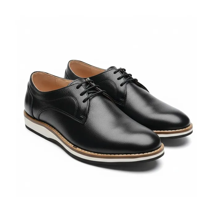 Heritage Elite – Premium Textured Leather Derby for Men (Black) | Daraz ...