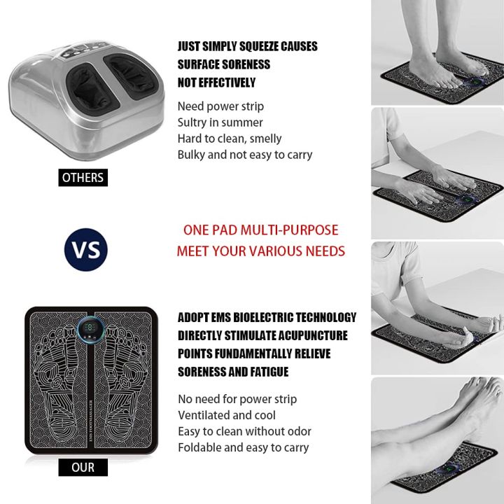 Fitness EMS Tens Acupuncture Foot Massager Muscle Stimulator Acupoint ...