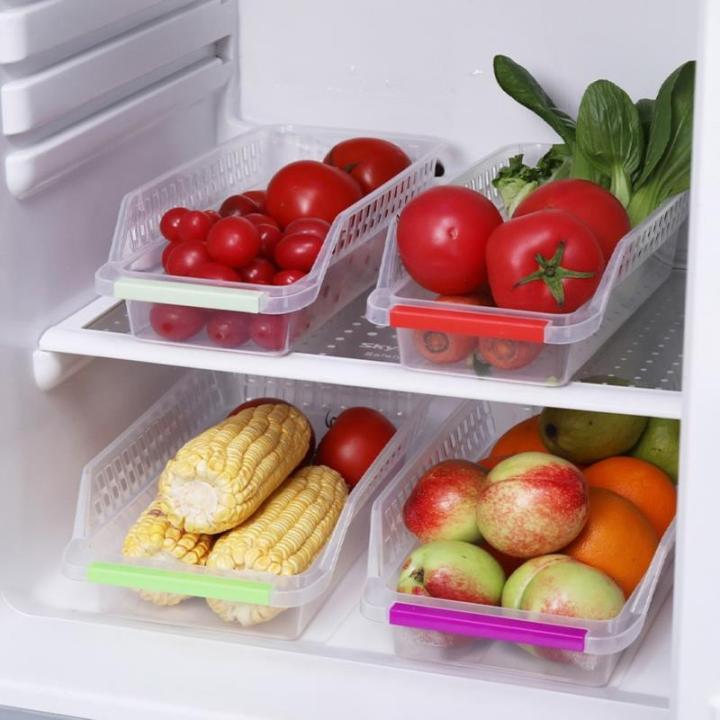 Refrigerator Organizer Trays Bins Pantry Cabinet Storage Box Fridge ...