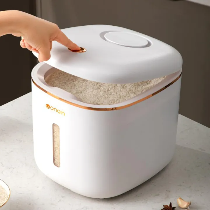 10 KG Rice Storage Container with Wheel Moistureproof Airtight Rice ...