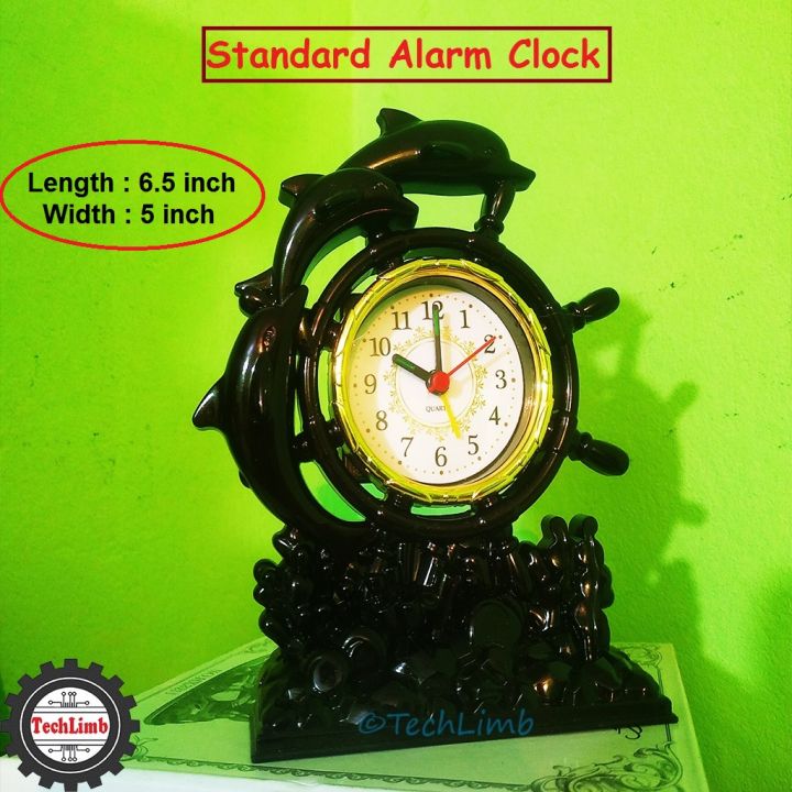 Classic Retro Luxury Dolphin Theme Quartz Alarm Desk Clock - Stylish ...