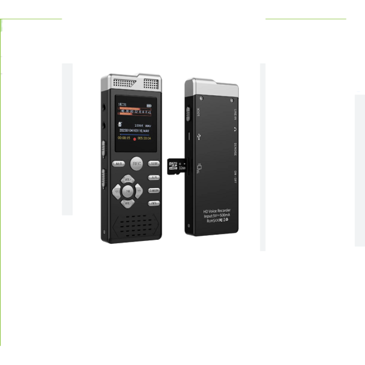 T-MARK Voice Activated Dual Microphone Recording Password Protection ...