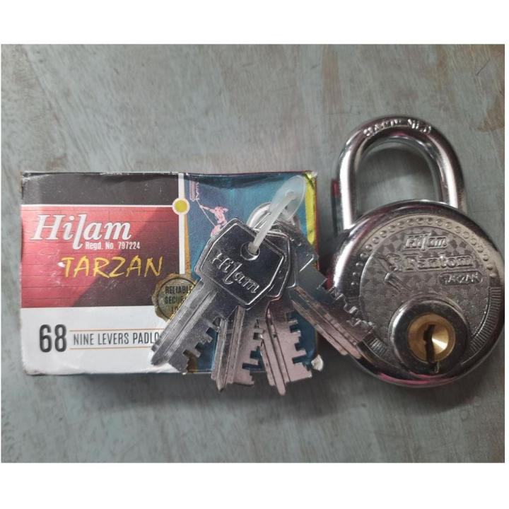 High Security Hilam Tarzan 68Mm Smart Door Lock 9 Lever Round Padlock ...