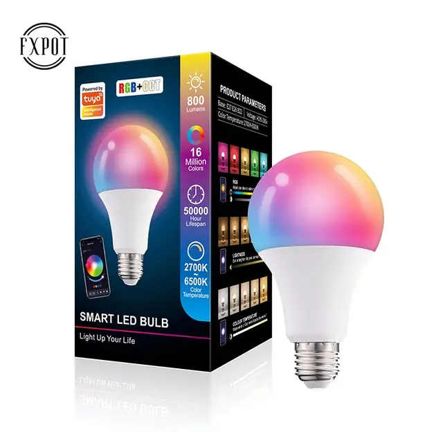 Led Light Multi Color Changing Lamp 10W E27 RGB Dimmable Led Tuya ...