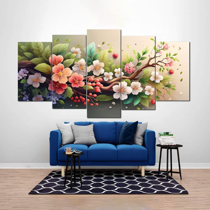 5Pcs In 1 Set Wall Canvas Art code#896 | Daraz.com.bd
