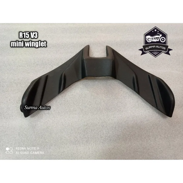 Motorcycle Front Winglet For YAMAHA R15 V3 Mini New Winglet (Matt Black ...