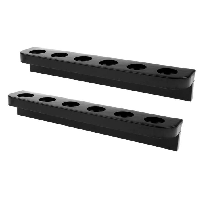 FG 6 Holes Black Plastic Wall Mounted Pool Billiards Rack Snookers Cue ...