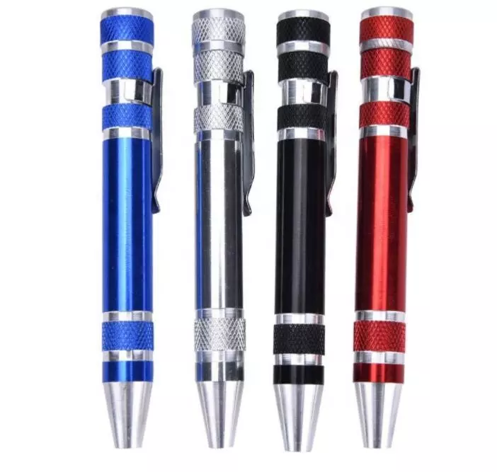 Multi-function Screwdriver Tool Pen Aluminum Alloy Screwdriver 8-in-1 Precision Screwdriver Set ...