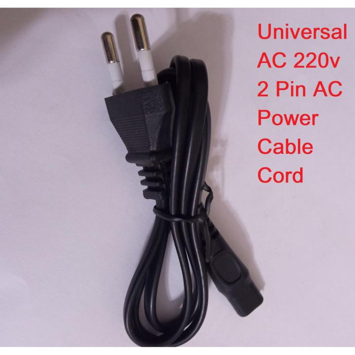 Universal AC 220v 2 Pin 2 Feet Length AC Power Cable Cord For Camera ...