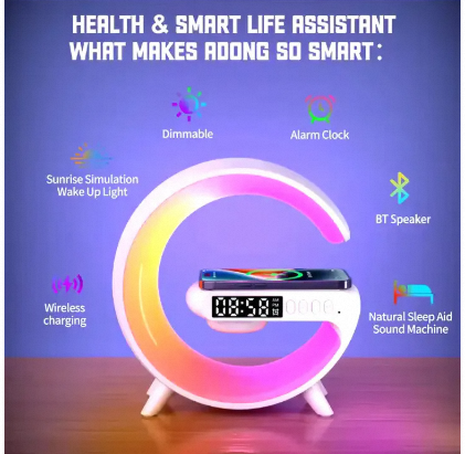 G63 Bluetooth Speaker Colorful Lights Clock Wireless Charging ...