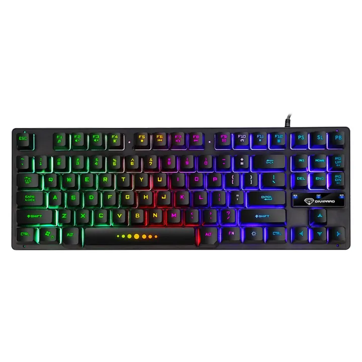GK-10 USB Wired Keyboard Gaming Keyboard 87 Keys Colorful Backlight ...