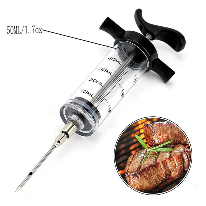 Stainless Steel Spice Syringe Marinade Injector Flavor Syringe Cooking ...