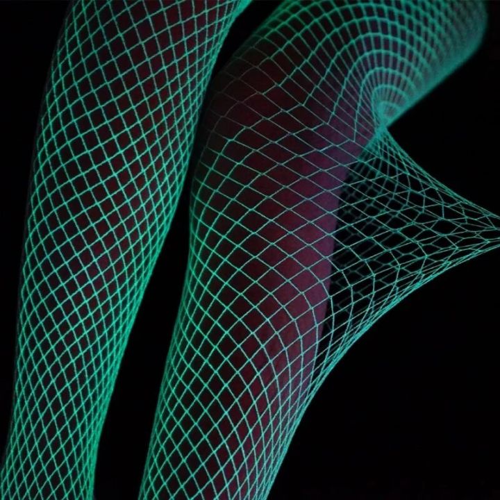 Glow In the Dark Hollow Out Mesh Fishnet Pantyhose Seductive Pole Dacne ...