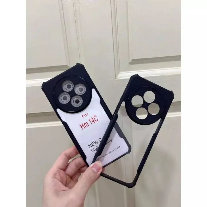 For Redmi 14C Transparent Black Shockproof Camera Protective Premium ...