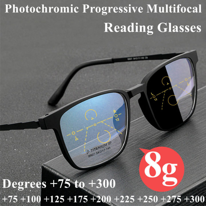 Finished Titanium Photochromic Reading Glasses Progressive Multifocal ...