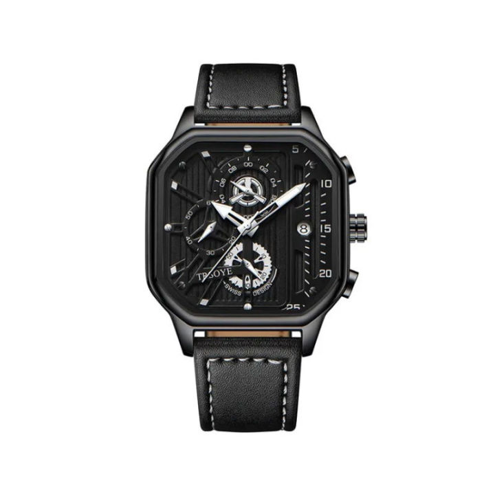 Trsoye 6604 Leather Men’s Business series Watch- Black & Silver | Daraz ...