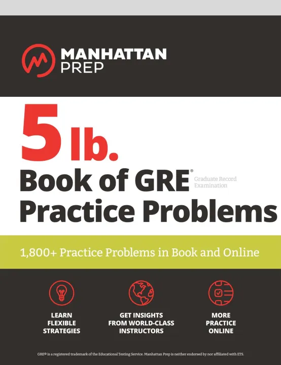5 lb. Book of GRE Practice Problems Problems on All Subjects, Includes ...