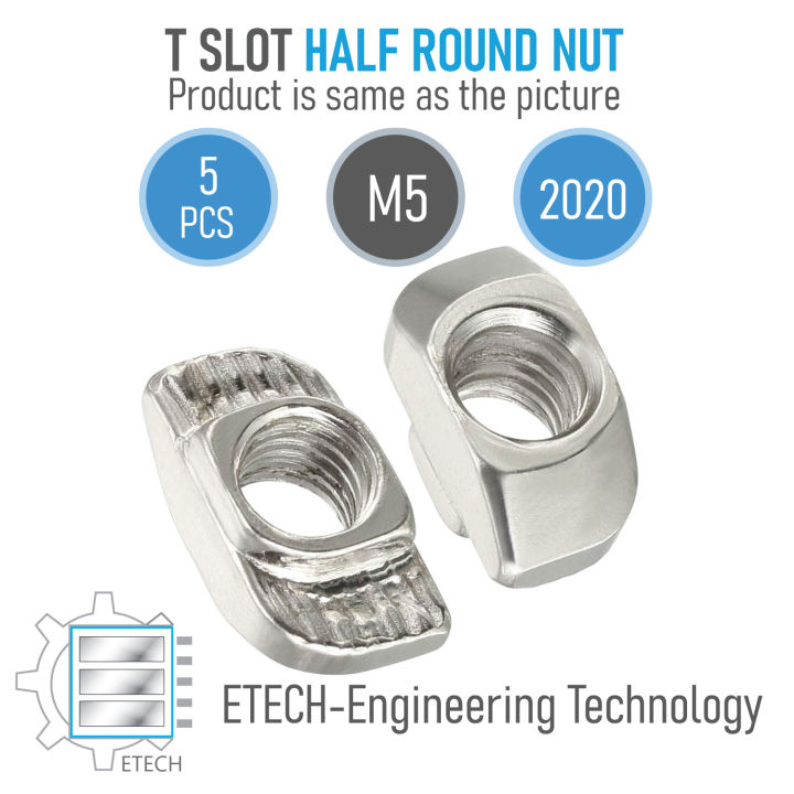 M5 T Slot Nuts Half Round Roll in T-Nut for 2020 Series Aluminum ...