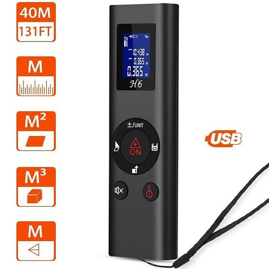 H6 Laser Distance Meter Rechargeable - Black | Daraz.com.bd