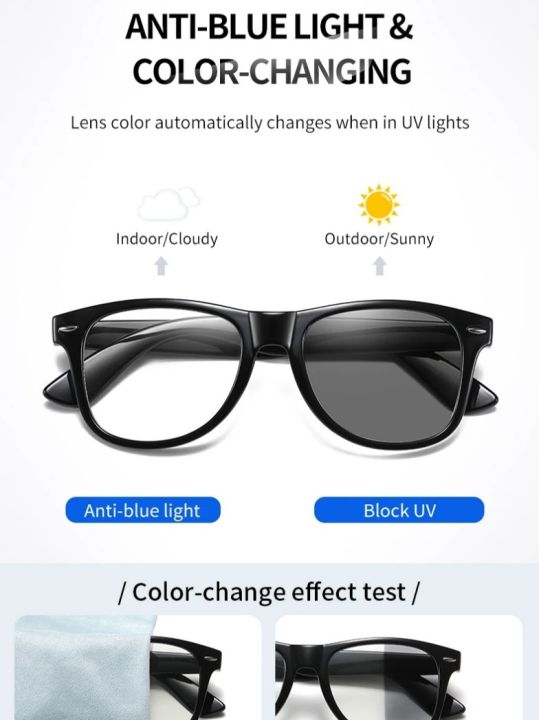 2 IN 1 UV 420 ANTI PHOTOSUN BLUE CUT Lens Glass All in one Photochromic ...