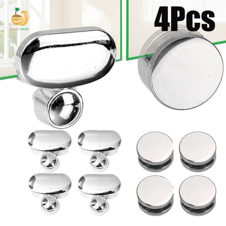 4Pcs Bathroom Mirror Fixing Clips Wall Mounting Glass Hanging Clamps ...