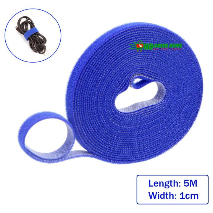 5M x 1cm Back to Back Velcro Cable Organizer Tie Hook and Loop Velcro ...