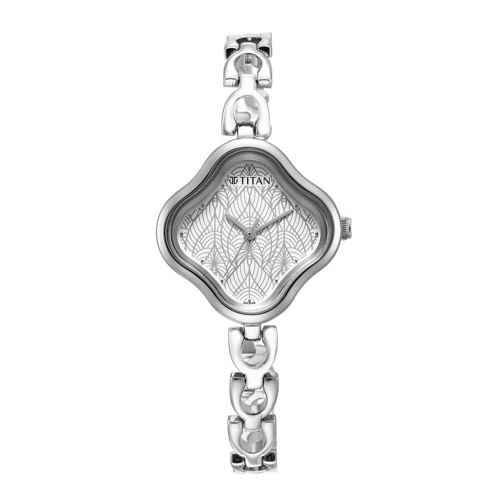 Titan 2701SM01 Silver Karishma White Dial Analog Metal Strap Watch for ...